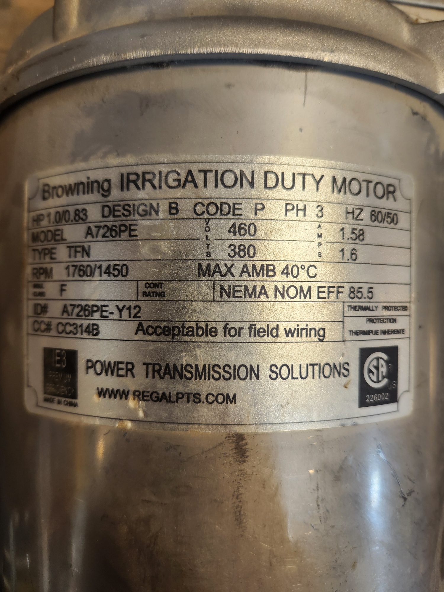 Center Pivot 1 HP Center Drive Motor | Direct Pivot Parts