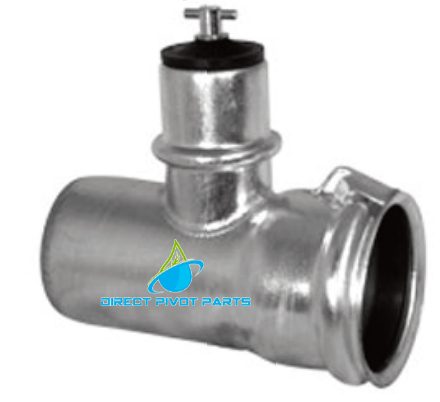 4" X 3" Press In Steel Round Backed Valve TEE